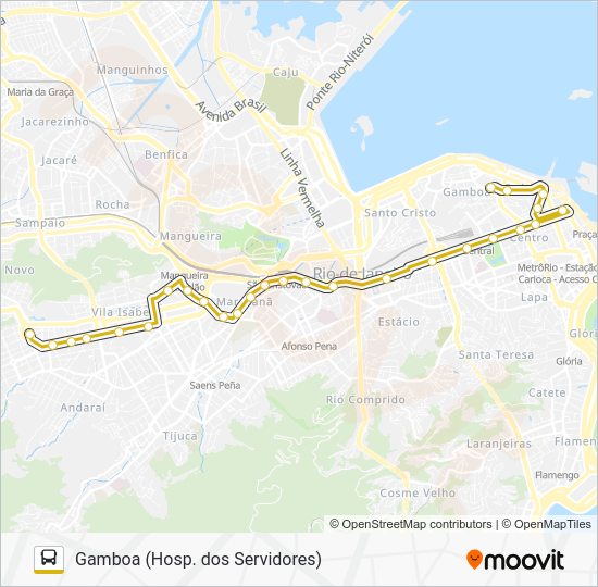 Rota da linha 222: horários, paradas e mapas - Gamboa (Hosp. dos ...