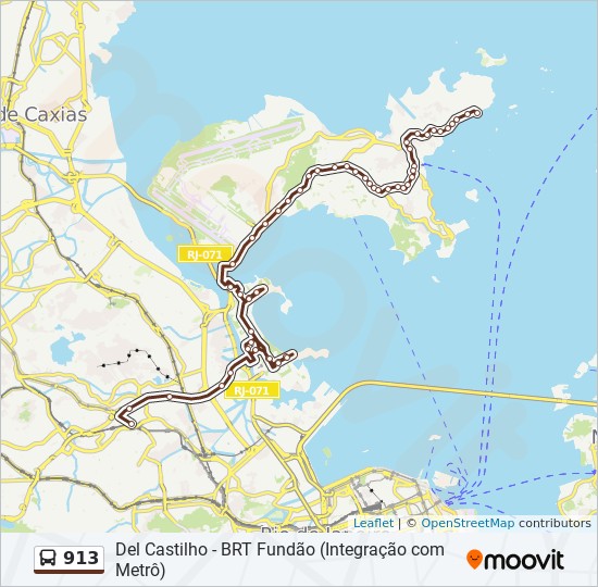 Rota da linha 913: horários, paradas e mapas - Bananal (Via Fundão)