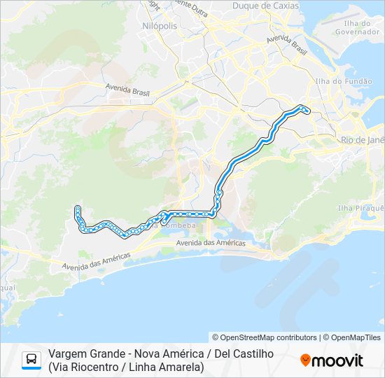 Rota da linha 613: horários, paradas e mapas - Del Castilho (Atualizado)