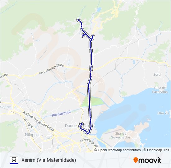 Rota da linha 01: horários, paradas e mapas - Xerém (Via Maternidade ...