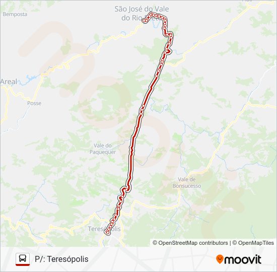 Rota da linha teresópolis são josé: horários, paradas e mapas ...