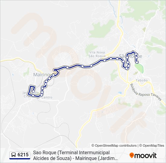 6215 Route: Schedules, Stops & Maps - Mairinque (Jardim Cruzeiro) (Updated)