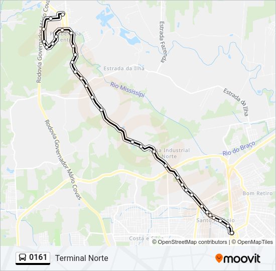 Rota da linha 0161: horários, paradas e mapas - Terminal Norte (Atualizado)