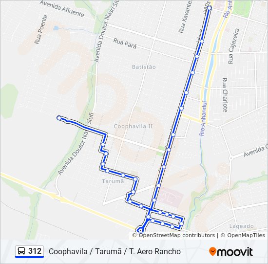 312 Route: Schedules, Stops & Maps - Coophavila / Tarumã / T. Aero ...