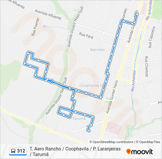 312 Route: Schedules, Stops & Maps - T. Aero Rancho / Coophavila / P ...
