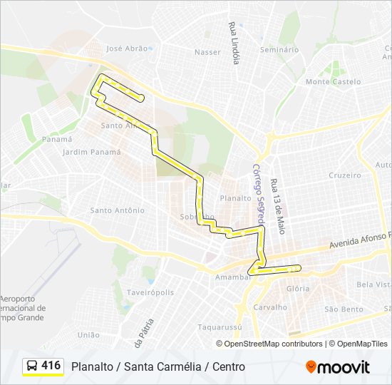 416 Route: Schedules, Stops & Maps - Planalto / Santa Carmélia / Centro ...
