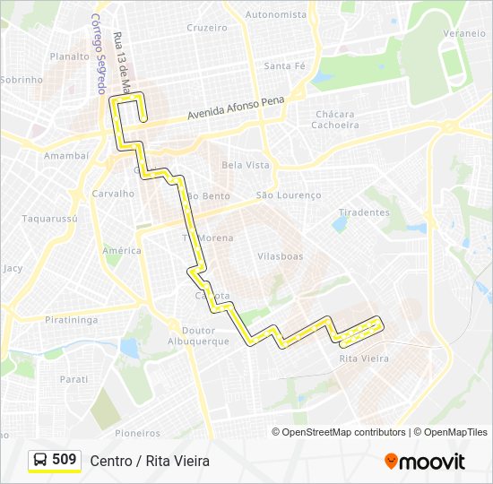 509 Route: Schedules, Stops & Maps - Centro / Rita Vieira (Updated)