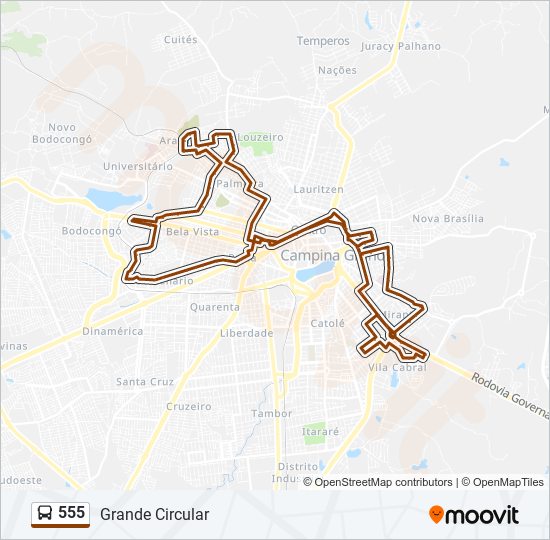 555 Route: Schedules, Stops & Maps - Rodoviária - Partage - Araxá ...