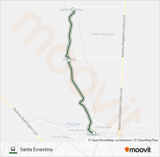 Rota da linha MATÃO SANTA ERNESTINA SUBURBANA: horários, paradas e ...