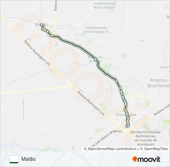 Línea matão araraquara suburbana: horarios, paradas y mapas - Matão ...
