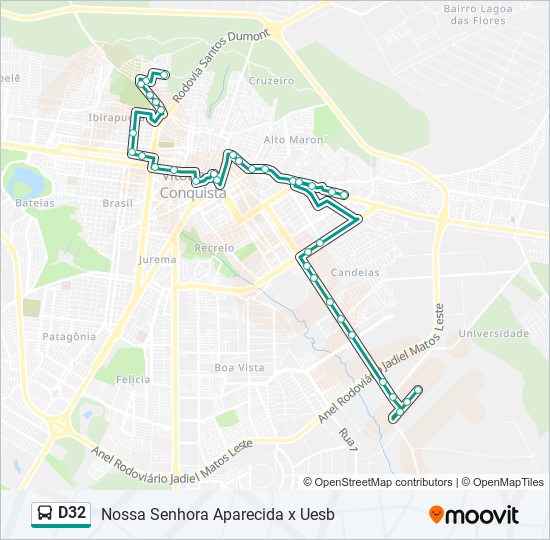 d32 Route: Schedules, Stops & Maps - Uesb X N.S. Aparecida (Updated)
