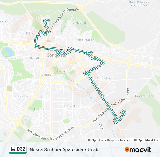 d32 Route: Schedules, Stops & Maps - Uesb (Via Pres. Vargas) (Updated)