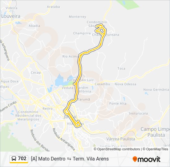 702 Route: Schedules, Stops & Maps - [A] Mato Dentro ⇆ Term. Vila Arens ...
