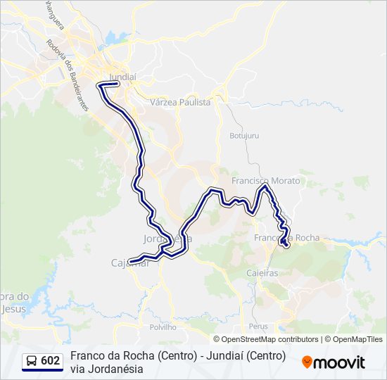 Rota da linha 602: horários, paradas e mapas - Franco Da Rocha (Centro ...