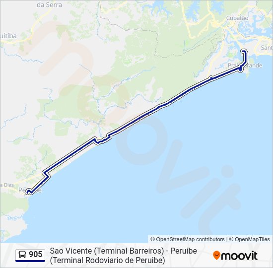 905 Route: Schedules, Stops & Maps - Peruibe (Terminal Rodoviario De ...