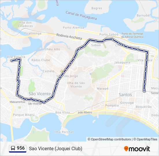Línea 956: horarios, paradas y mapas - Sao Vicente (Joquei Club ...