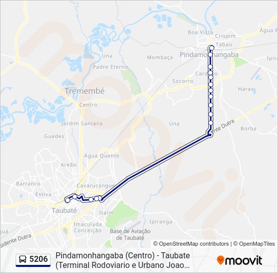 Línea 5206: horarios, paradas y mapas - Pindamonhangaba (Centro ...
