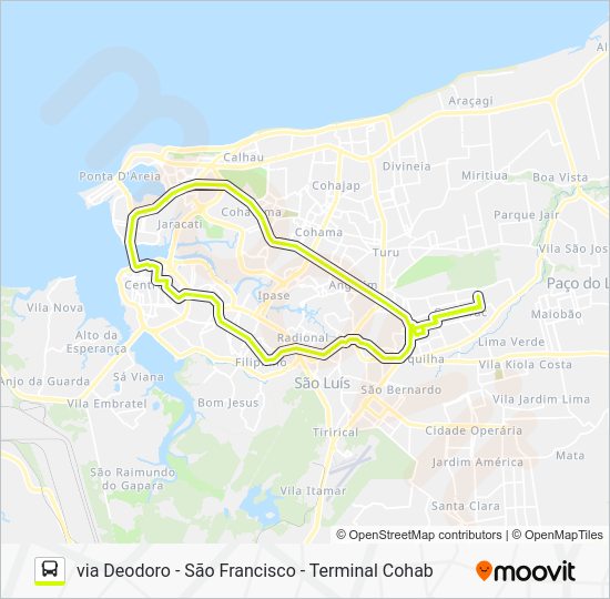 Rota da linha C088 CIRCULAR 2 COHATRAC JOÃO PAULO: horários, paradas e ...