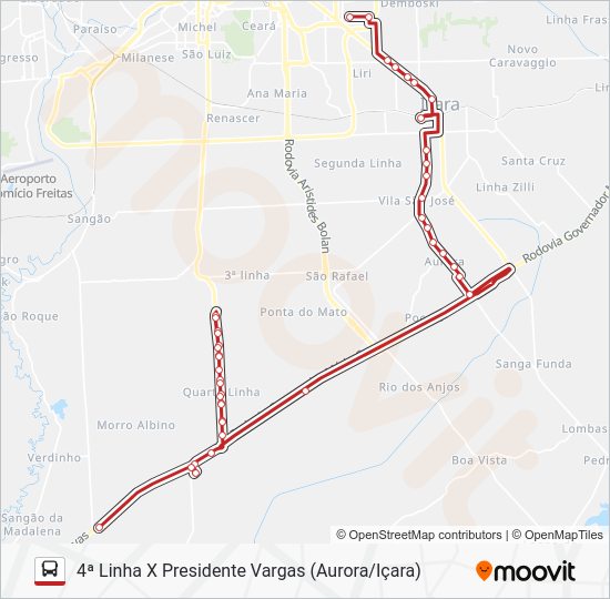 732 IÇARA X 4ª LINHA Route: Schedules, Stops & Maps - 4ª Linha X ...