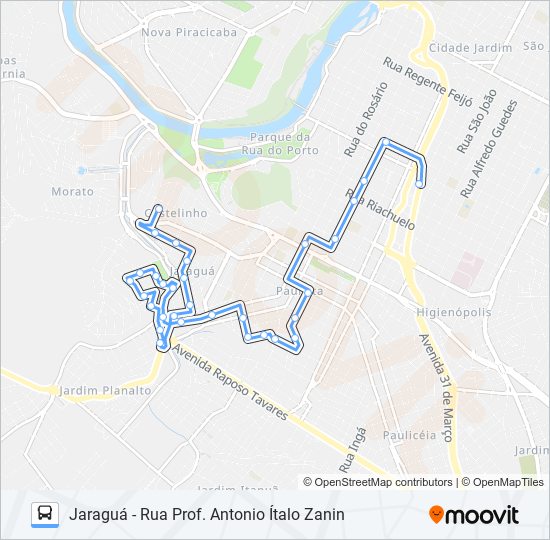 Línea 0313 jaraguá via rua brasilio machado: horarios, paradas y mapas ...