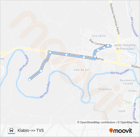 Rota da linha 416 UNINOROESTE TVS: horários, paradas e mapas - Klabin ...