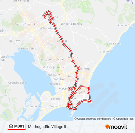 m001 Route: Schedules, Stops & Maps - Village II / Ponta Verde (Updated)