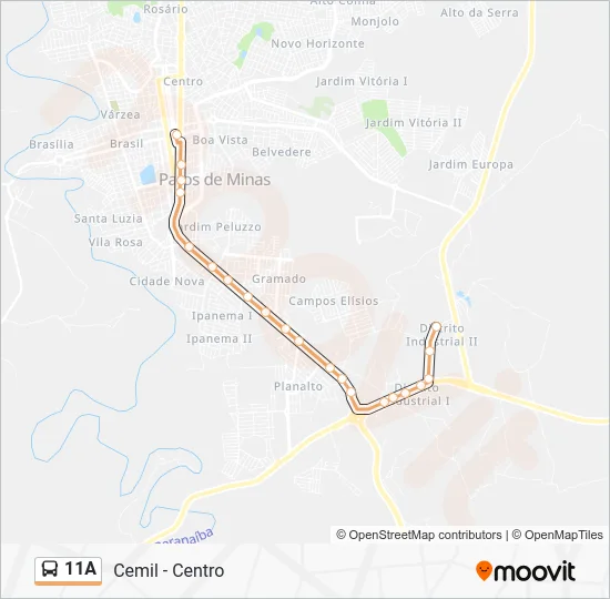 Línea 11A: horarios, paradas y mapas - Cemil - Centro (Actualizado)