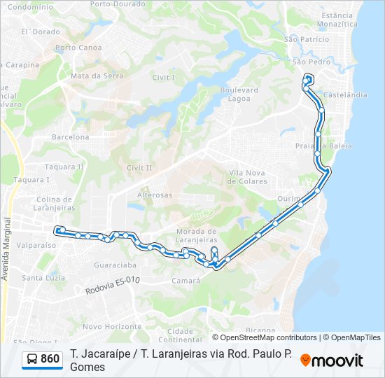 Rota da linha 860: horários, paradas e mapas - Terminal Jacaraípe ...