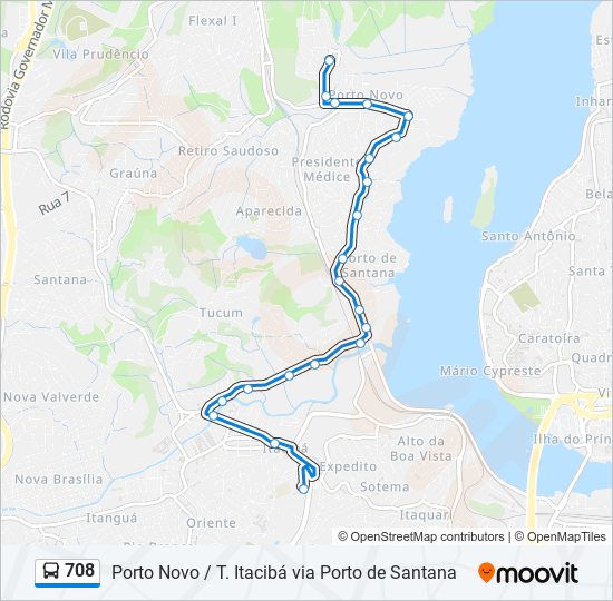 708 Route: Schedules, Stops & Maps - Porto Novo (Updated)