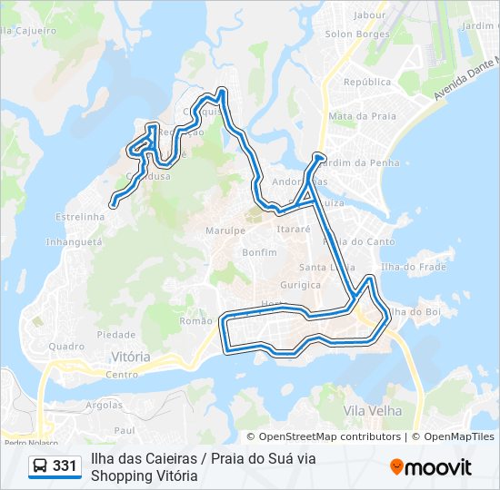 331 Route: Schedules, Stops & Maps - Ilha Das Caieiras / Praia Do Suá ...