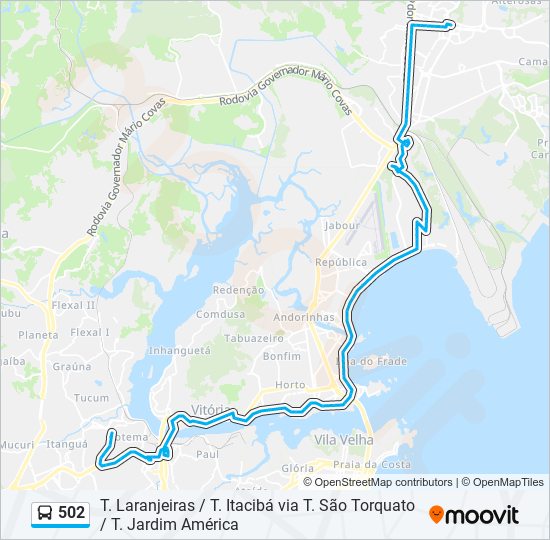 502 Route: Schedules, Stops & Maps - Terminal Itacibá Via T. São ...