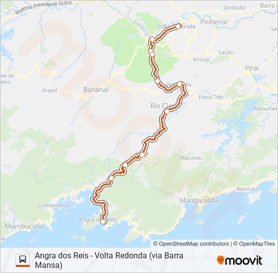 Rota da linha angra volta redonda: horários, paradas e mapas - Volta ...