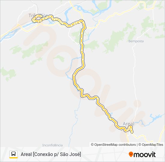 Rota da linha p290: horários, paradas e mapas - Areal [Conexão p/ São ...