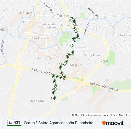 431 Route: Schedules, Stops & Maps - Centro Bairro Agamenon Via ...