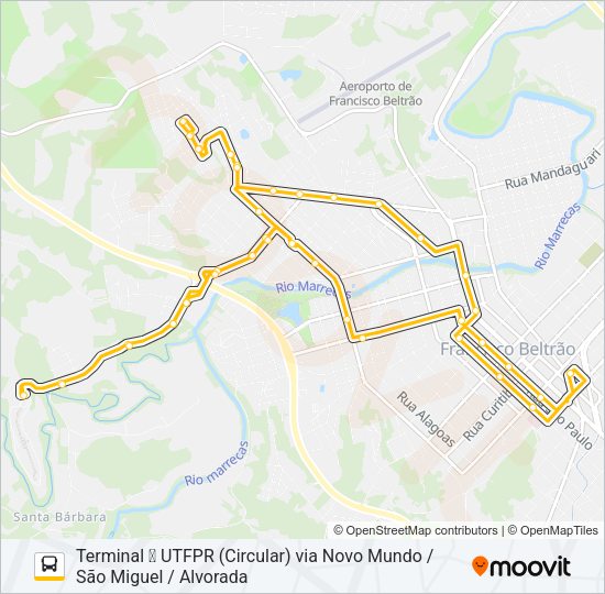 Línea 012 utfpr são miguel: horarios, paradas y mapas - Terminal ↺ ...