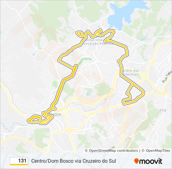 131 Route: Schedules, Stops & Maps - Centro ⇄ Dom Bosco Via Cruzeiro Do ...
