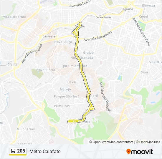 Rota da linha 205: horários, paradas e mapas - Metro Calafate (Atualizado)