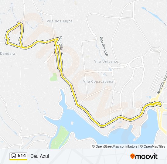 Rota da linha 614: horários, paradas e mapas - Ceu Azul (Atualizado)