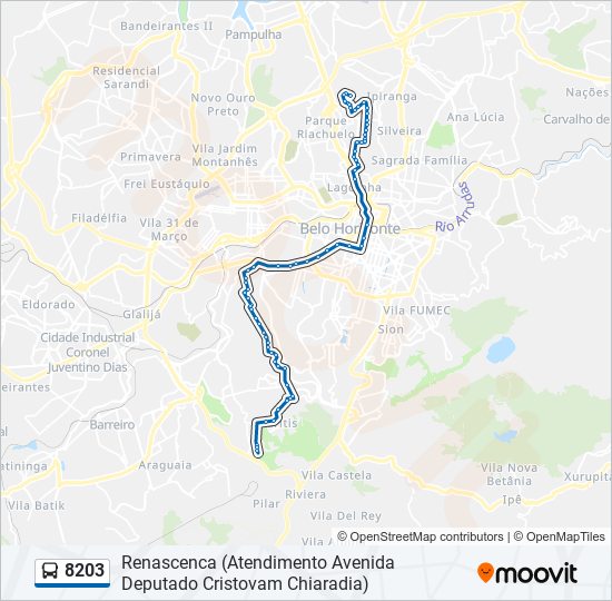 Rota da linha 8203: horários, paradas e mapas - Renascenca (Atendimento ...