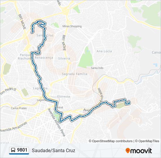 Línea 9801: horarios, paradas y mapas - Santa Cruz (Actualizado)