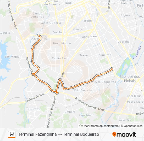 545 TRABALHADOR Route: Schedules, Stops & Maps - Terminal Fazendinha → ...