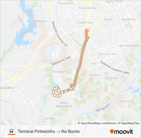 Rota da linha x38 rio bonito semidireto: horários, paradas e mapas ...