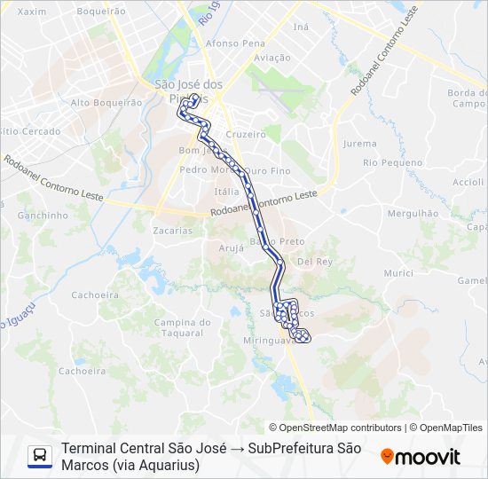 Rota da linha 1051 SÃO MARCOS: horários, paradas e mapas - Terminal ...