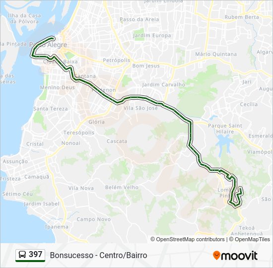 Rota da linha 397: horários, paradas e mapas - Bonsucesso - Centro ...