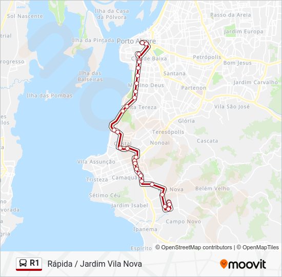 r1 Route: Schedules, Stops & Maps - Rápida / Jardim Vila Nova - Centro ...