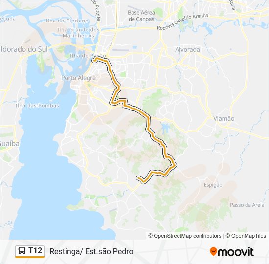 Línea T12: horarios, paradas y mapas - Restinga / Est. São Pedro ...