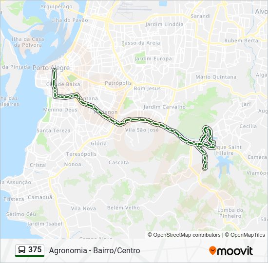 Rota da linha 375: horários, paradas e mapas - Agronomia - Bairro ...