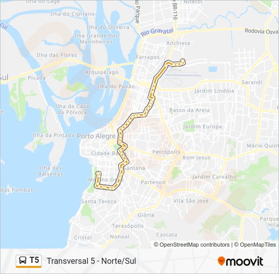 T5 Route: Schedules, Stops & Maps - Transversal 5 - Norte/Sul (Updated)