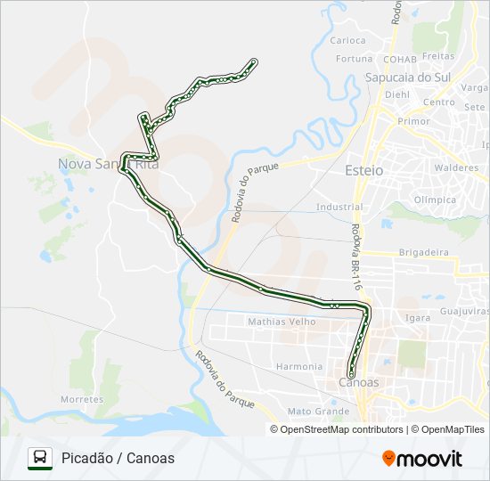 tr03n picadão canoas Route: Schedules, Stops & Maps - Canoas Via ...