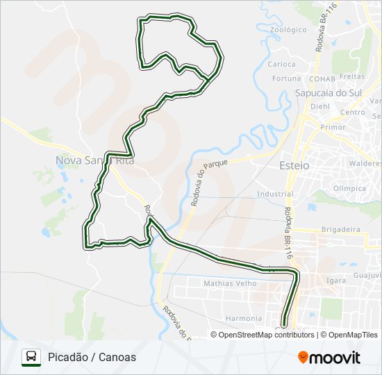 tr03n picadão canoas Route: Schedules, Stops & Maps - Canoas Via ...